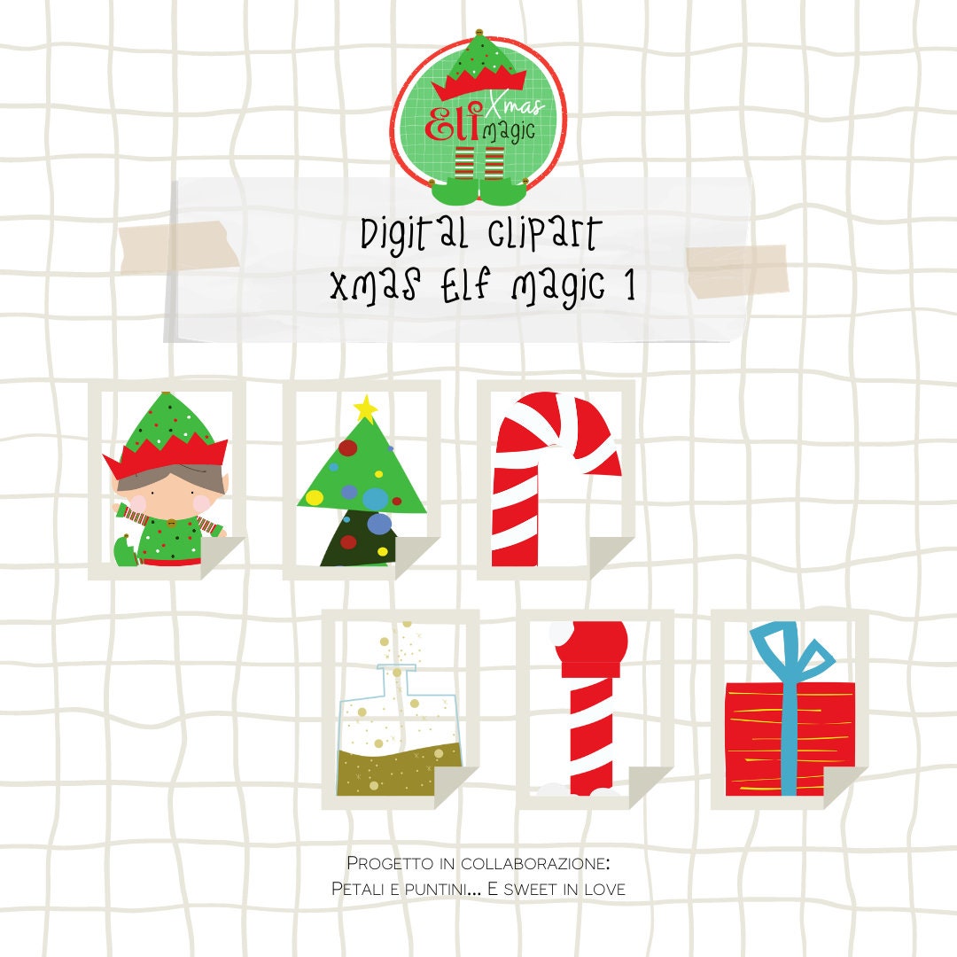 CLIPART Xmas Elf Magic 1 - Etsy