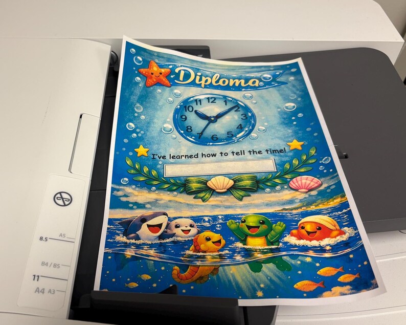 Ocean Theme Telling Time Worksheets | Kids Clock Printable Diploma ...