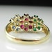 3ct Round Cut Ruby Emerald Sapphire Diamond Flower Cluster Ring 14K ...