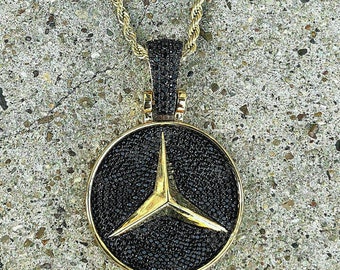 Gold Mercedes Pendant - Etsy