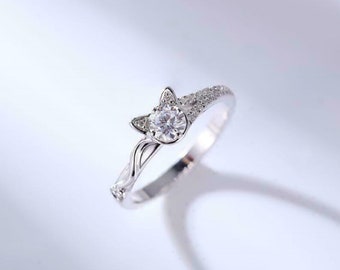 Cat Diamond Ring - Etsy