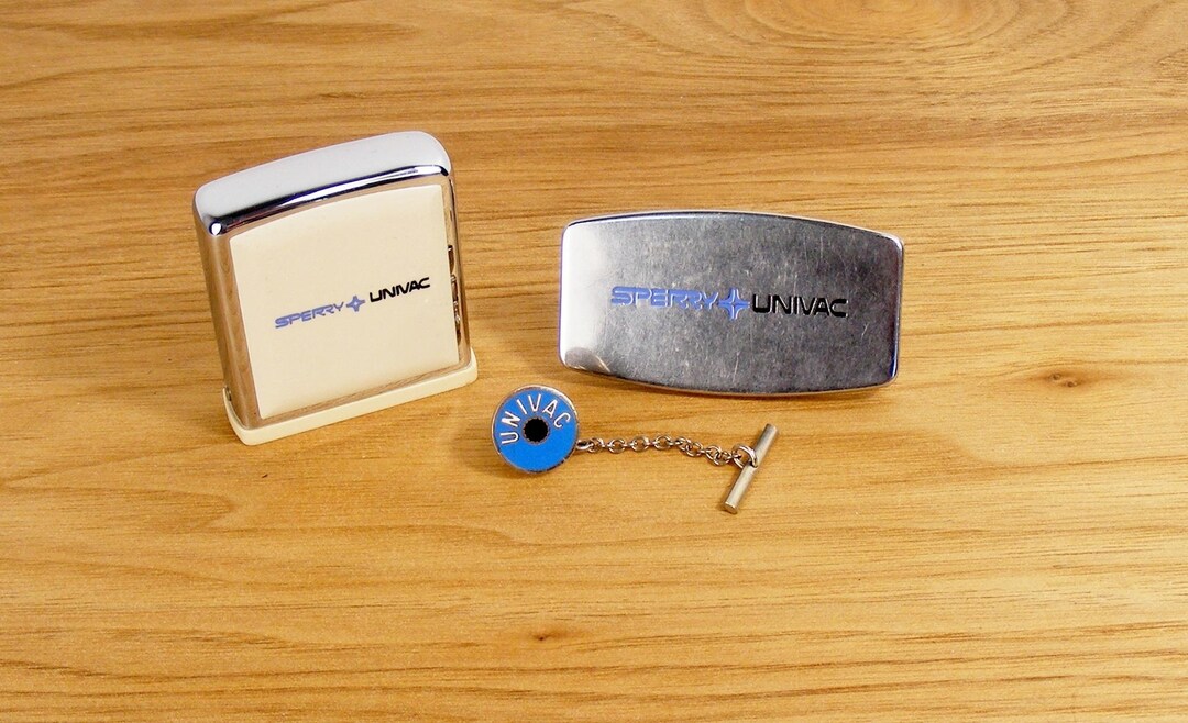 Vintage Zippo Pill Box, Sperry Univac, Zippo Knife, Tie Tack Pin ...