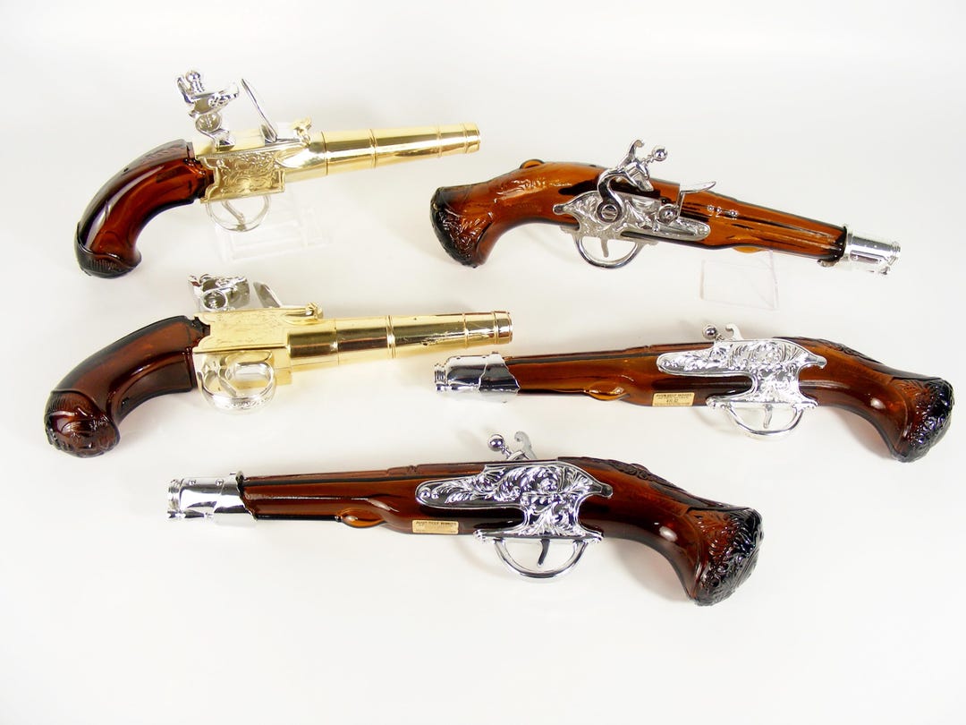 Avon Pistol Decanters 5 1973 Dueling Pistol & 1978 Jefferson Hand Gun ...