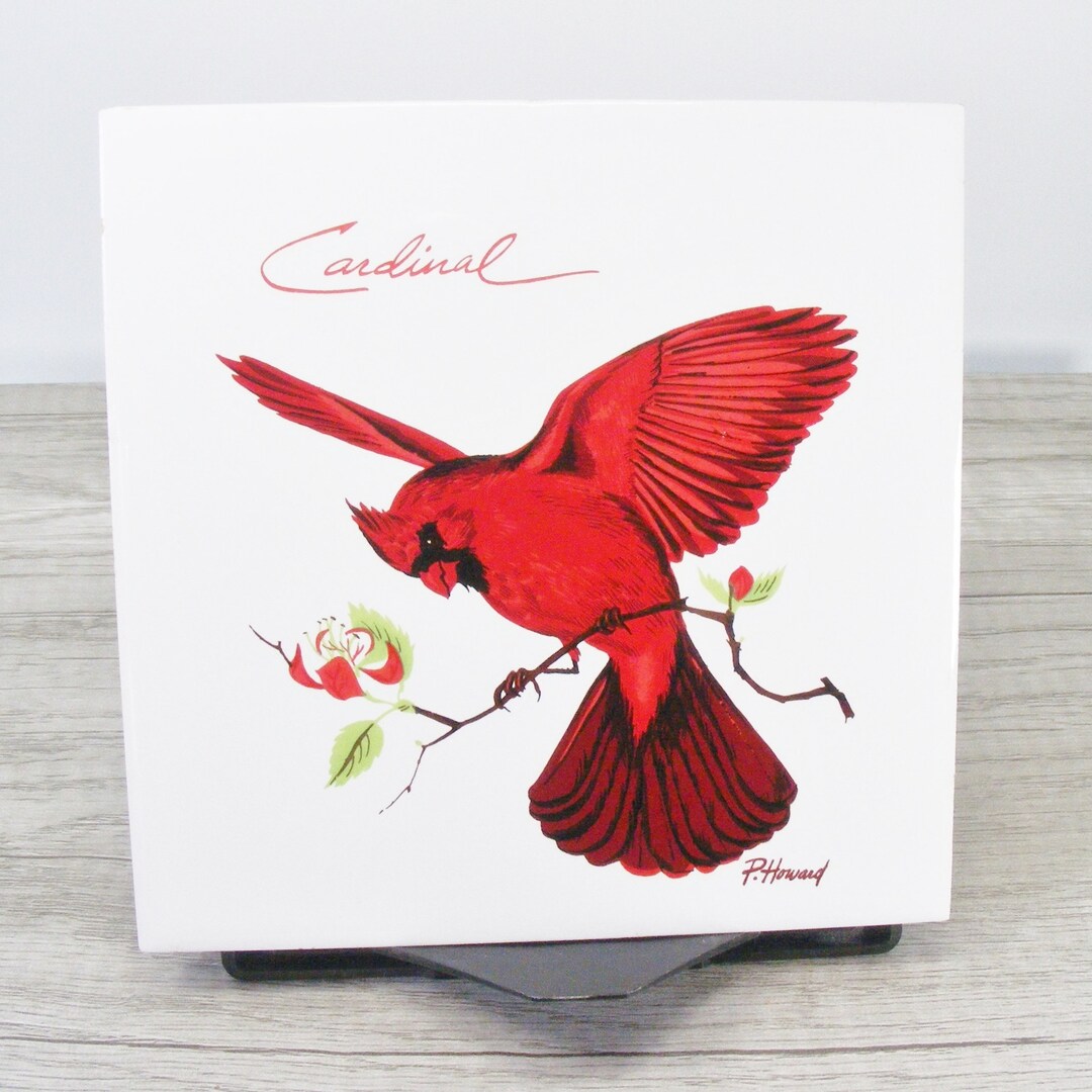 Cardinal Bird Screencraft Ceramic Tile Trivet, Wall Art, 1970's - Etsy