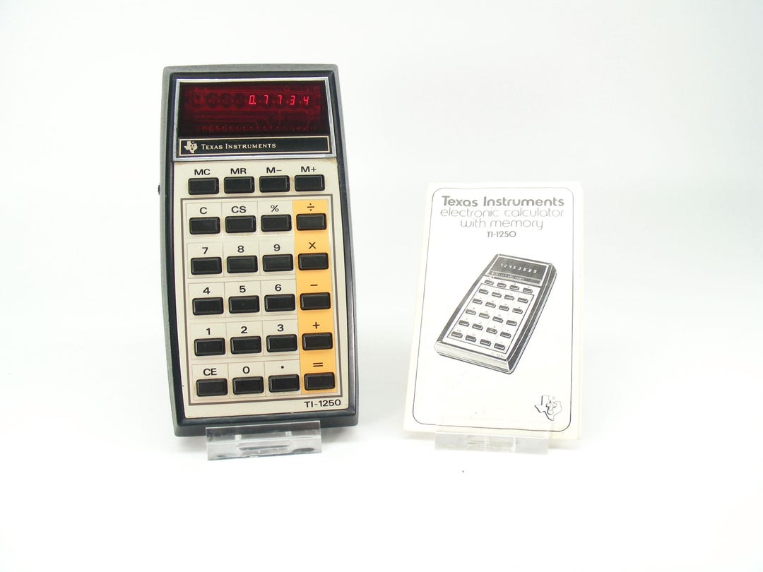 1976 Texas Instruments TI-1250 Calculator With Instructions, Nice ...