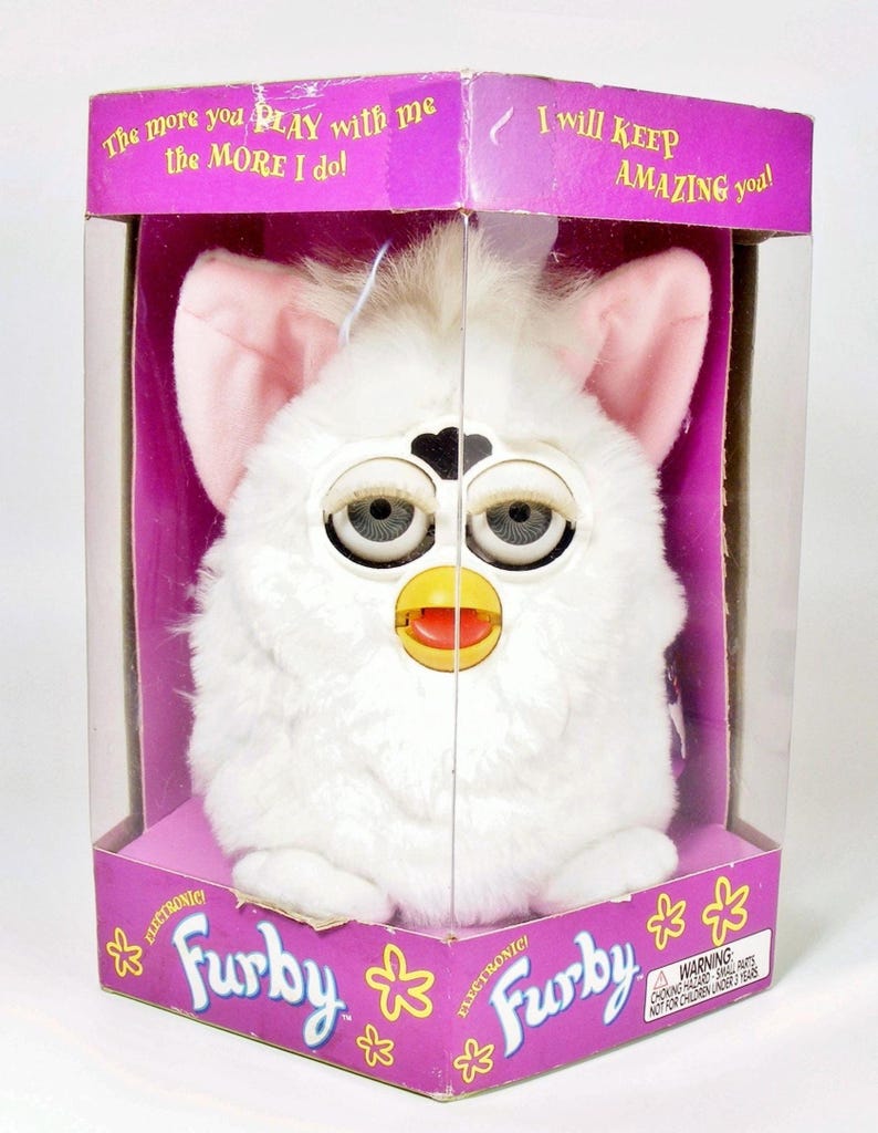 1998 Furby White Snowball New Sealed in Box, 1st Gen Model 70-800 Tiger ...