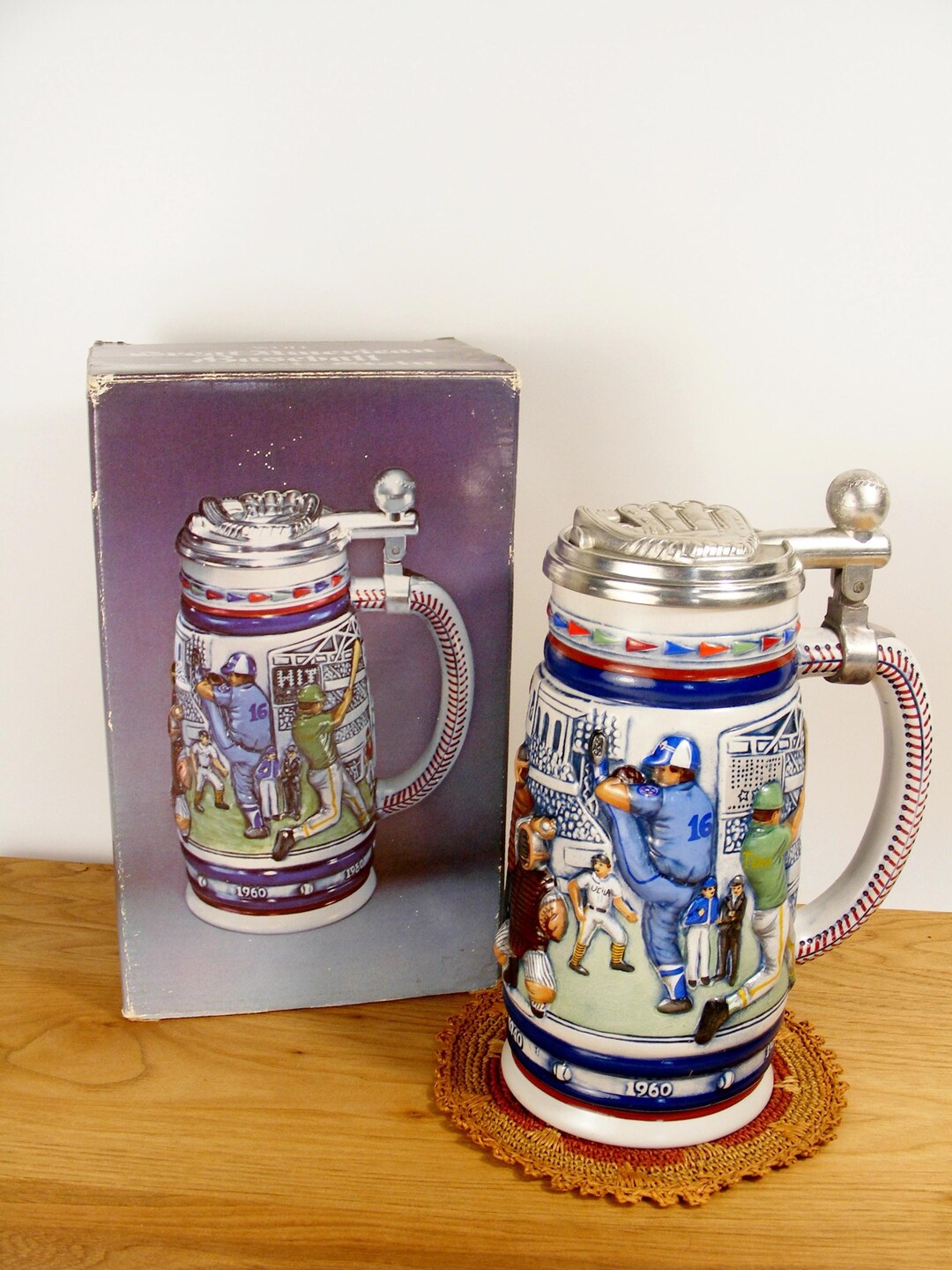 1984 Avon “great American Baseball” Ceramic Stein Beer Stein Boxed - Etsy