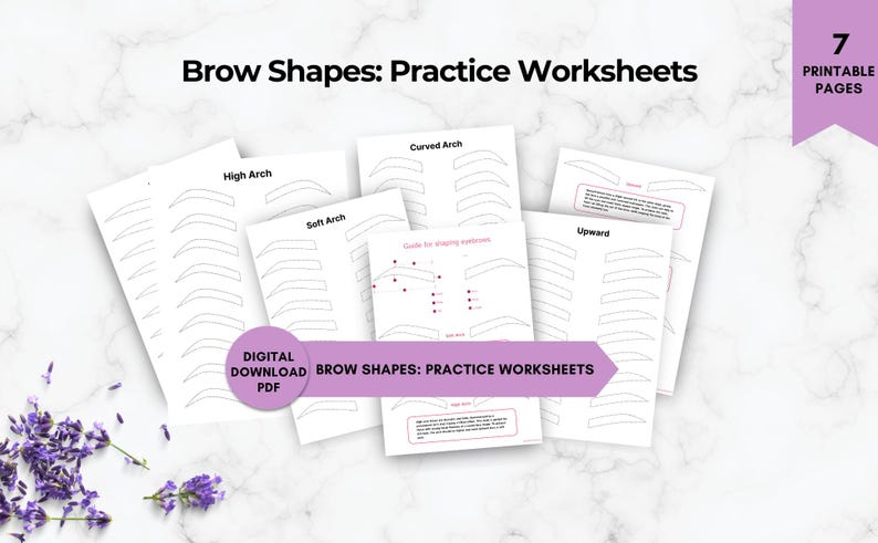 Eyebrow Practice Sheets | Brow Mapping | Browless Faces | Ombre Brows ...