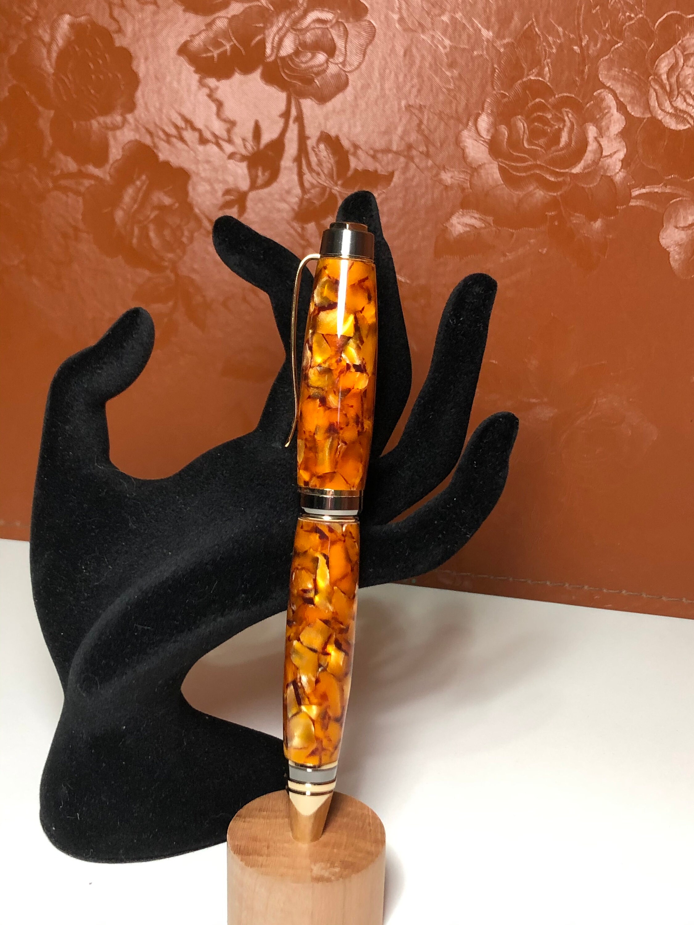 Calico Crush Acrylic Cigar Style Pen With 24 Kt Gold and Gun Metal ...