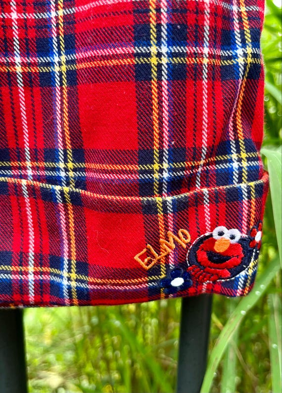 Vintage Baby Sesame Street Elmo Plaid Pants Size 12 M… - Gem