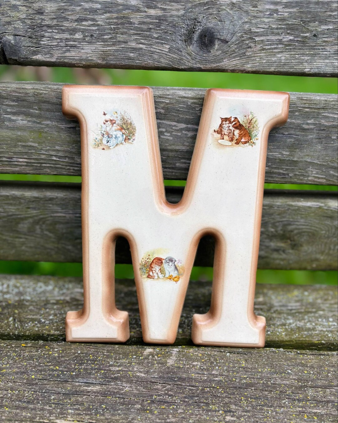 Vintage Mid Century Ceramic Letter M Wall Hanging, Vintage Nursery Kids ...