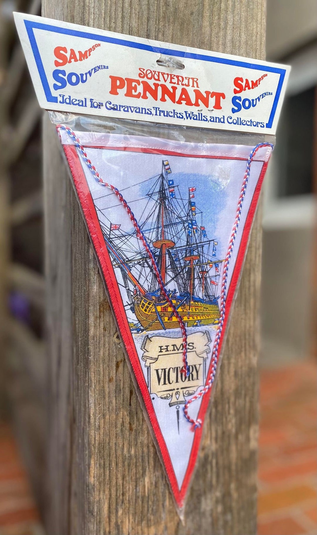 Vintage H.M.S Victory Ship Souvenir Pennant, Sampson Souvenirs Vintage ...
