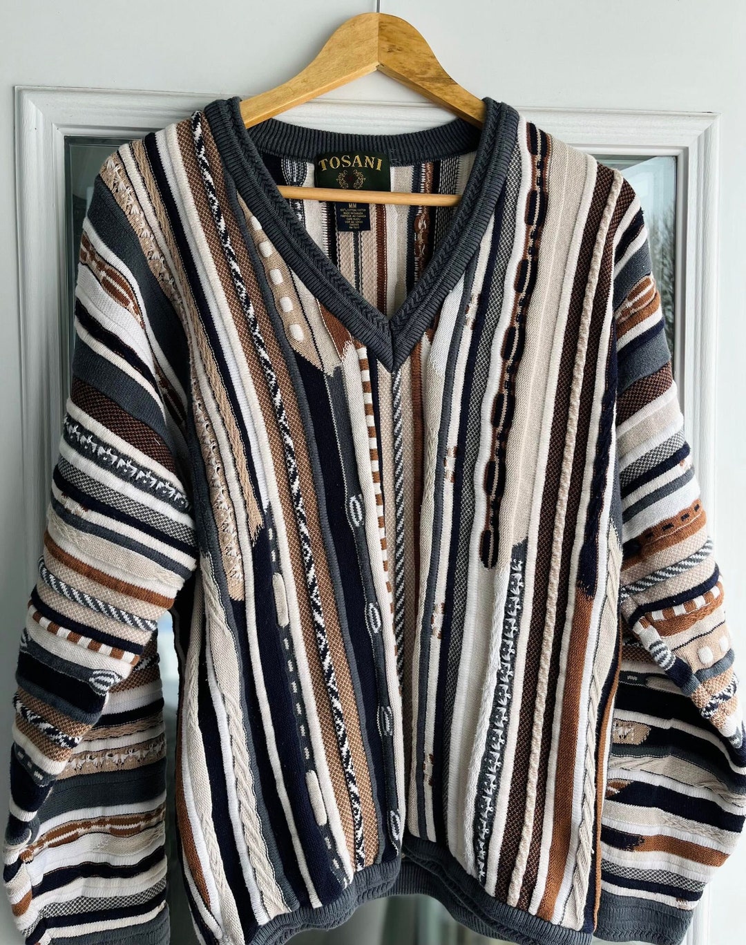 Vintage Men's TOSANI 3D Coogie Style Pullover Sweater Size - Etsy