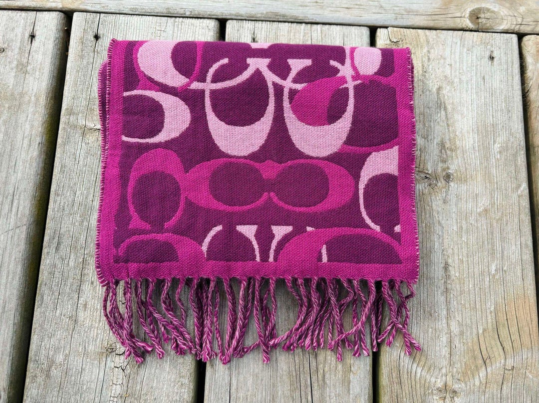 Women's COACH Merino Wool Winter Scarf - Etsy