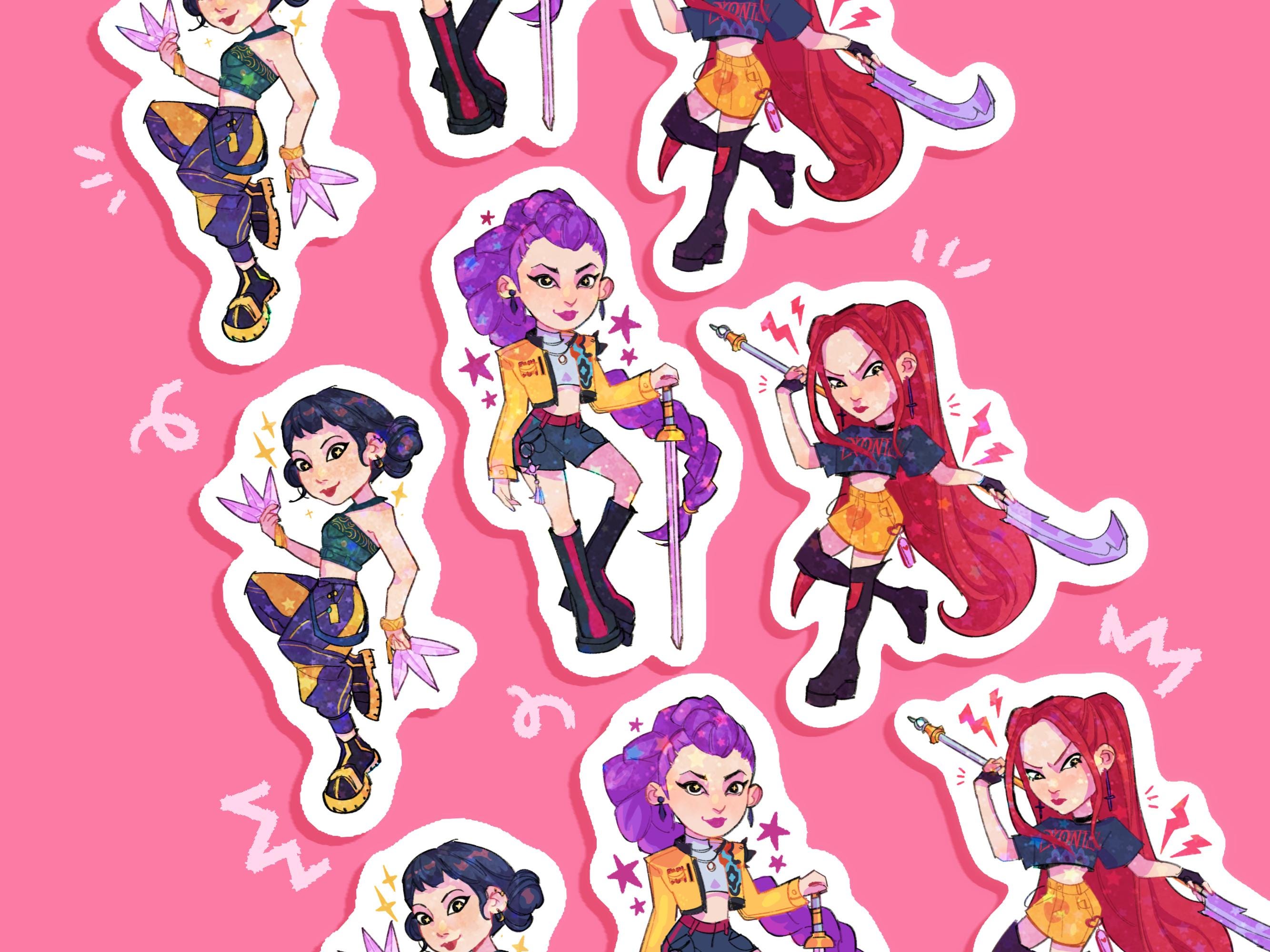 Kpop Demon Hunters Vinyl Stickers - Huntr/x, Rumi, Zoey and Mira - Etsy