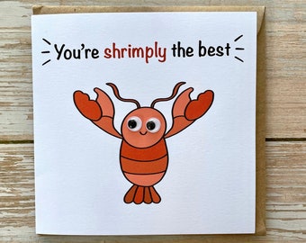 Shrimp Birthday Card - Etsy UK