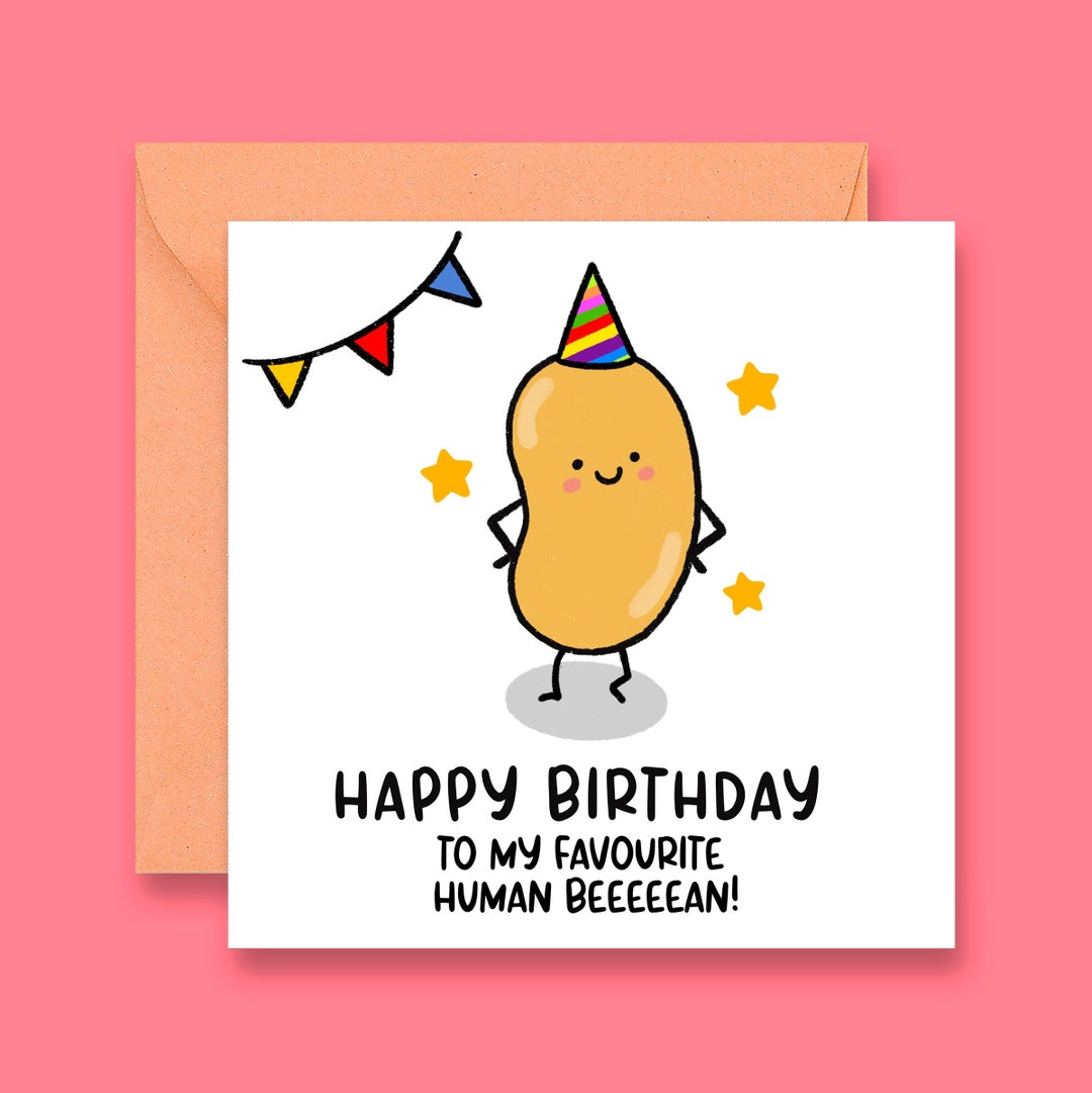 Favourite Human Bean Birthday Card, for Boyfriend, for Wife, Husband ...