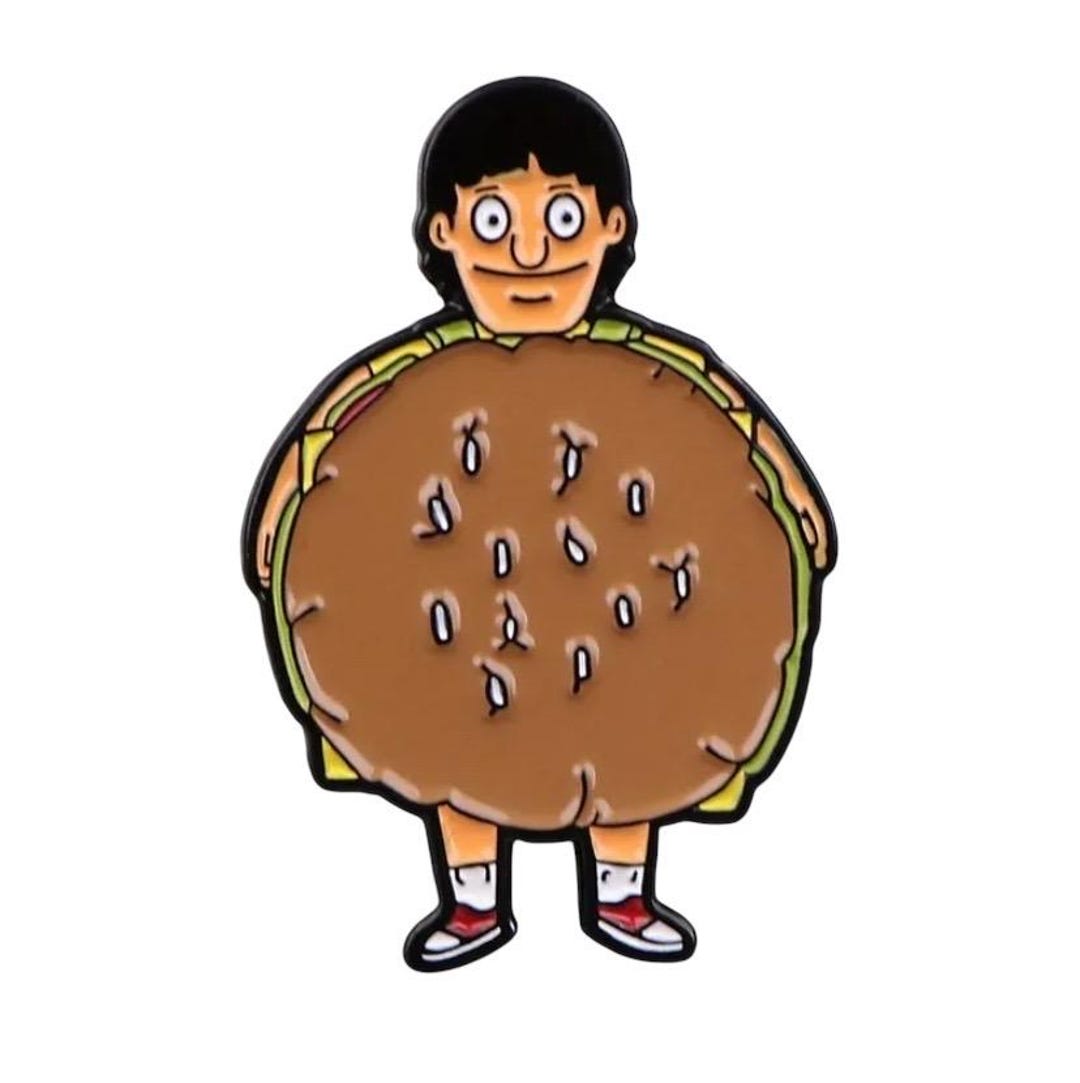 Burger Costume Character Enamel Pin - Etsy