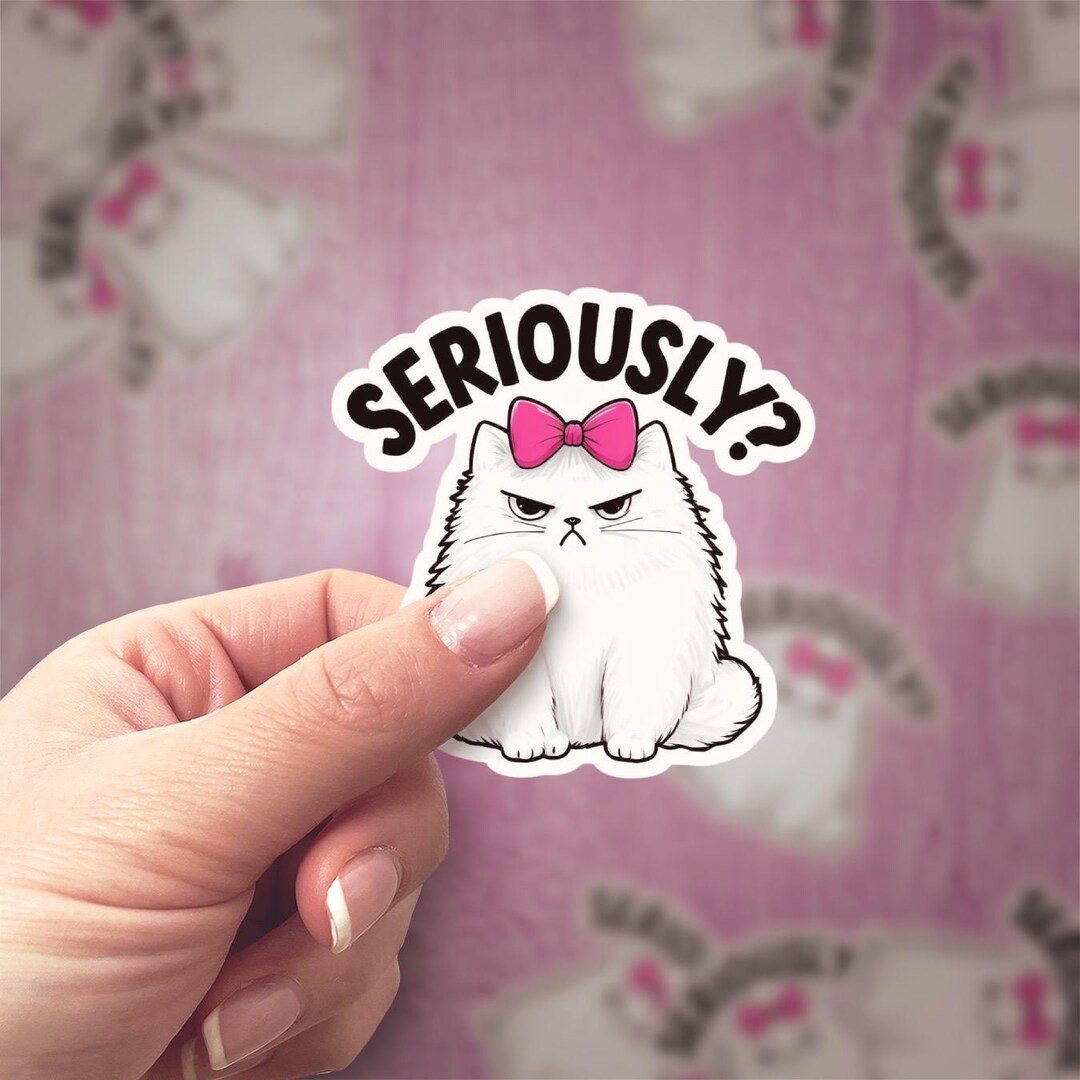 Grumpy Cat Seriously Sticker - Etsy