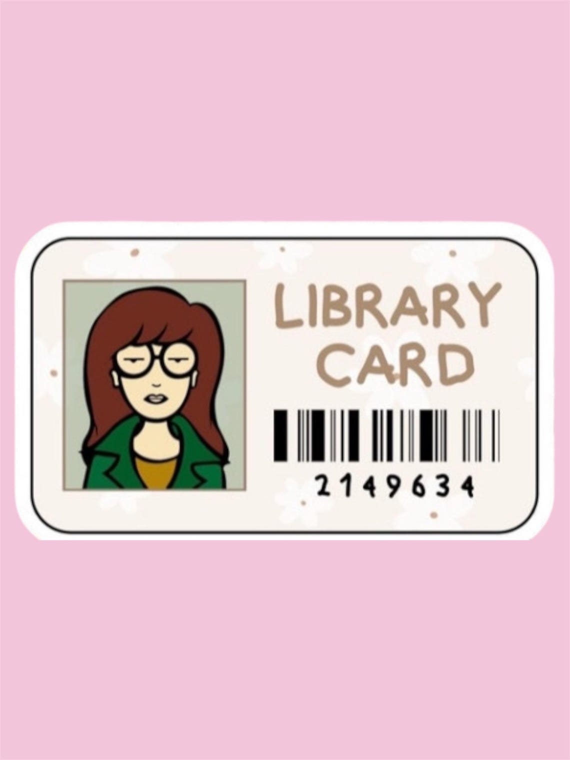 Daria Library Card Sticker Iconic 90s Cartoon Design - Etsy