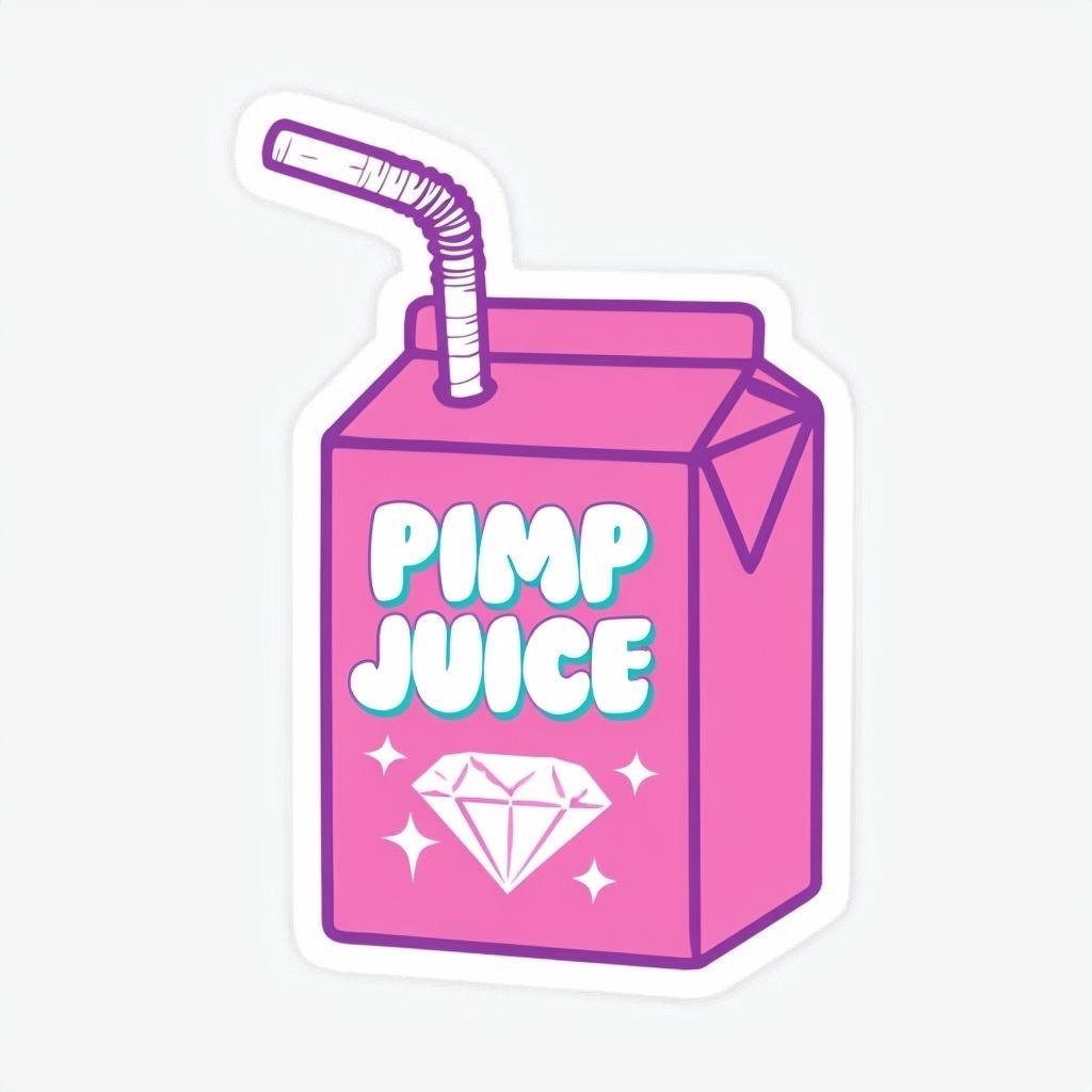 Pimp Juice Cartoon Juice Box Sticker - Etsy