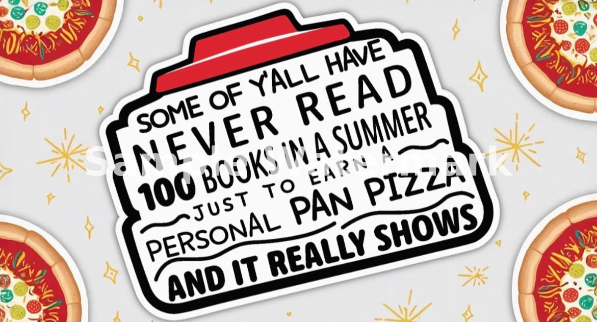 Summer Reading Pizza Reward Sticker - Etsy