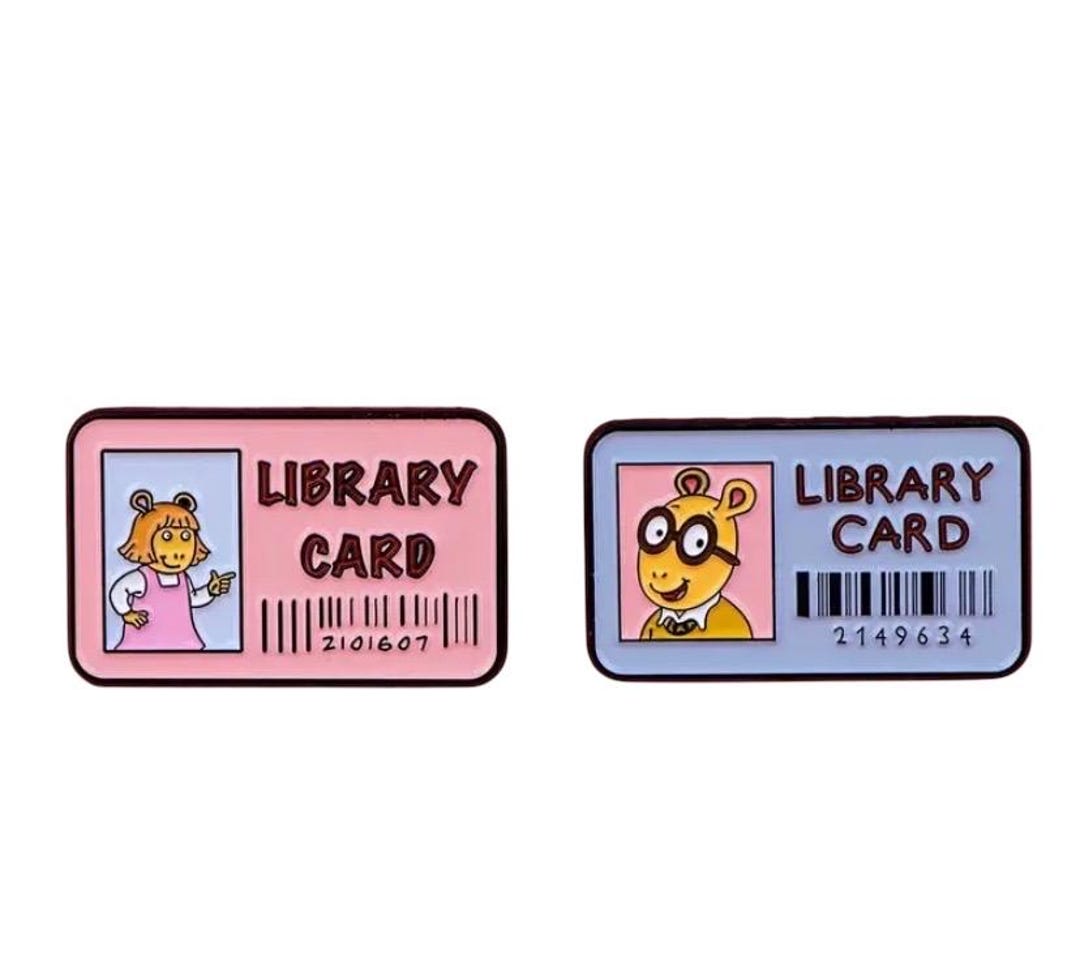 Childhood Nostalgia Library Card Pin Set - Etsy