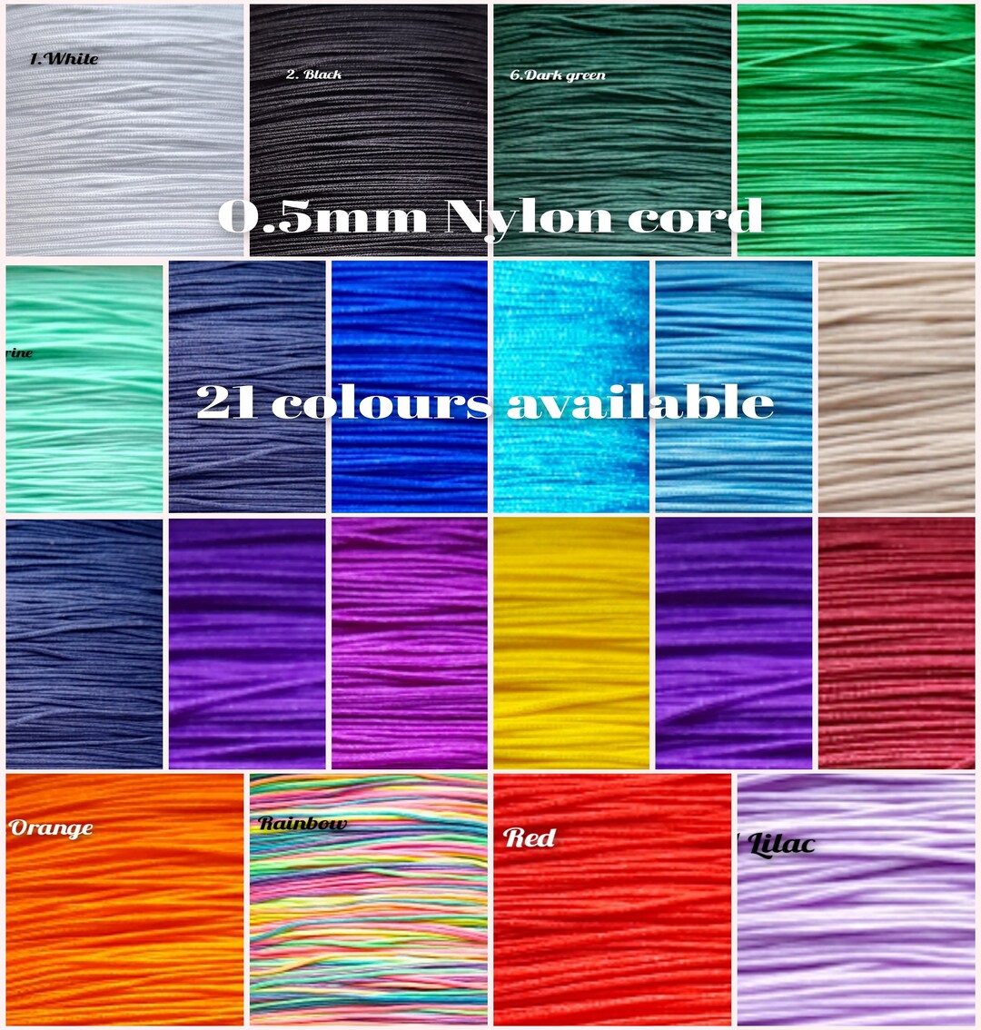 0.5mm Nylon Cord for Making Jewelry, Bracelet Thread, Crafting Cord ...