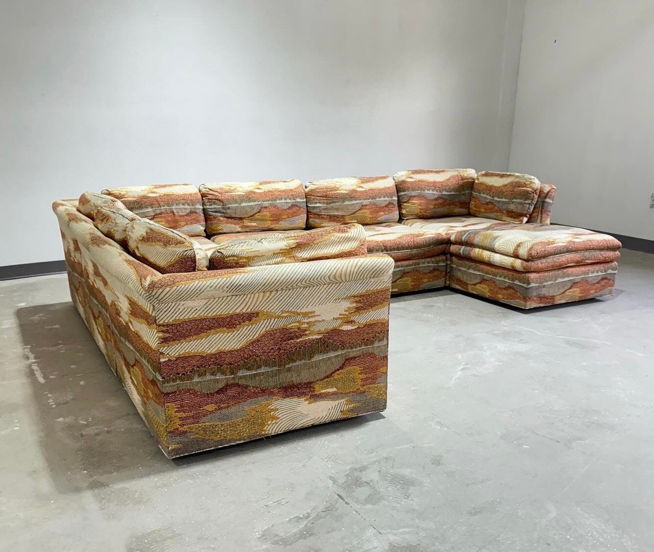Vintage Modular Pit Sectional Sofa Shipping Not Free Msg for Estimate ...
