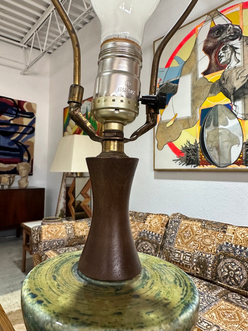 Pair of Fantastic Mid Century Modern Lava Drip Glaze Lamps Blue and ...