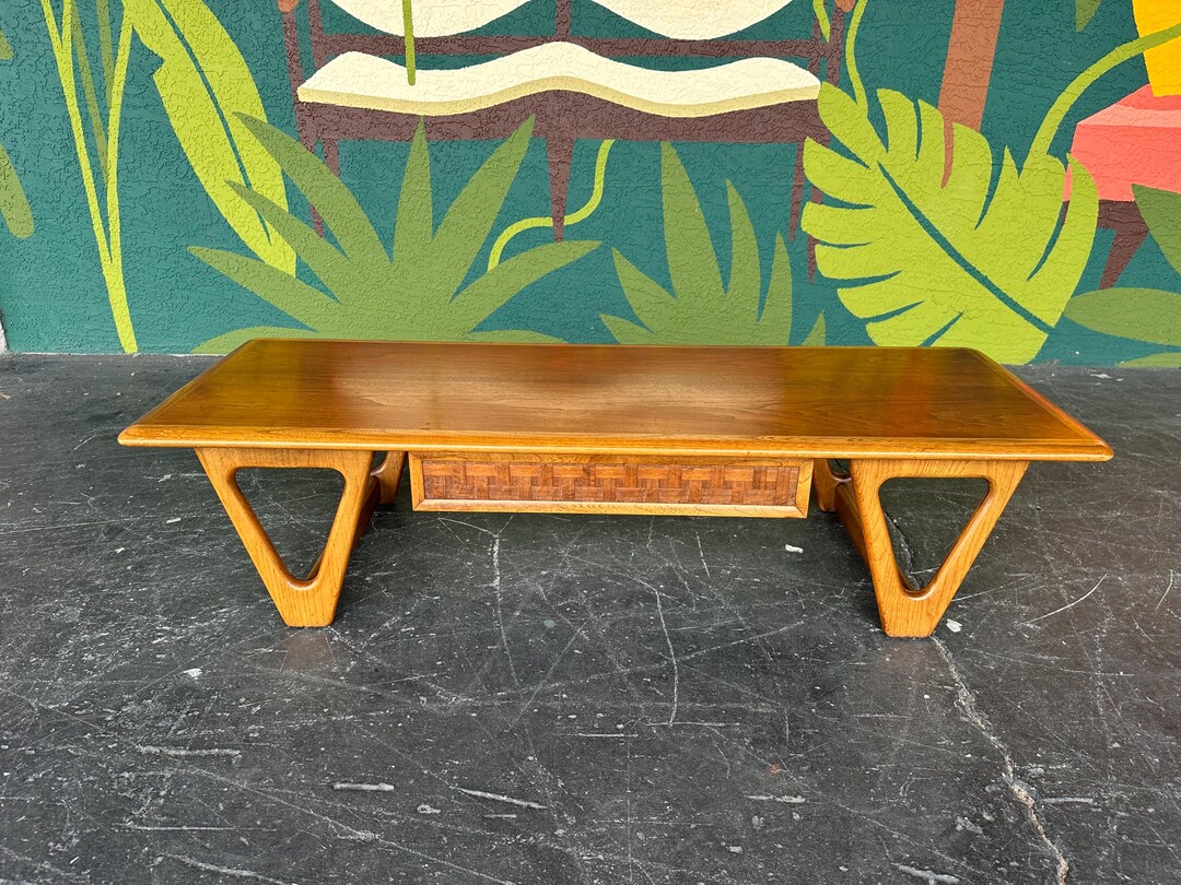 Lane Perception Triangular Leg Coffee Table With Drawer Mid Century ...