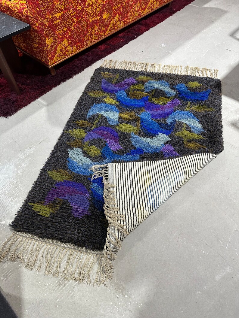 Vintage Marks Rya Sweden Bird Area Rug Ingrid Jagarz MCM - Etsy