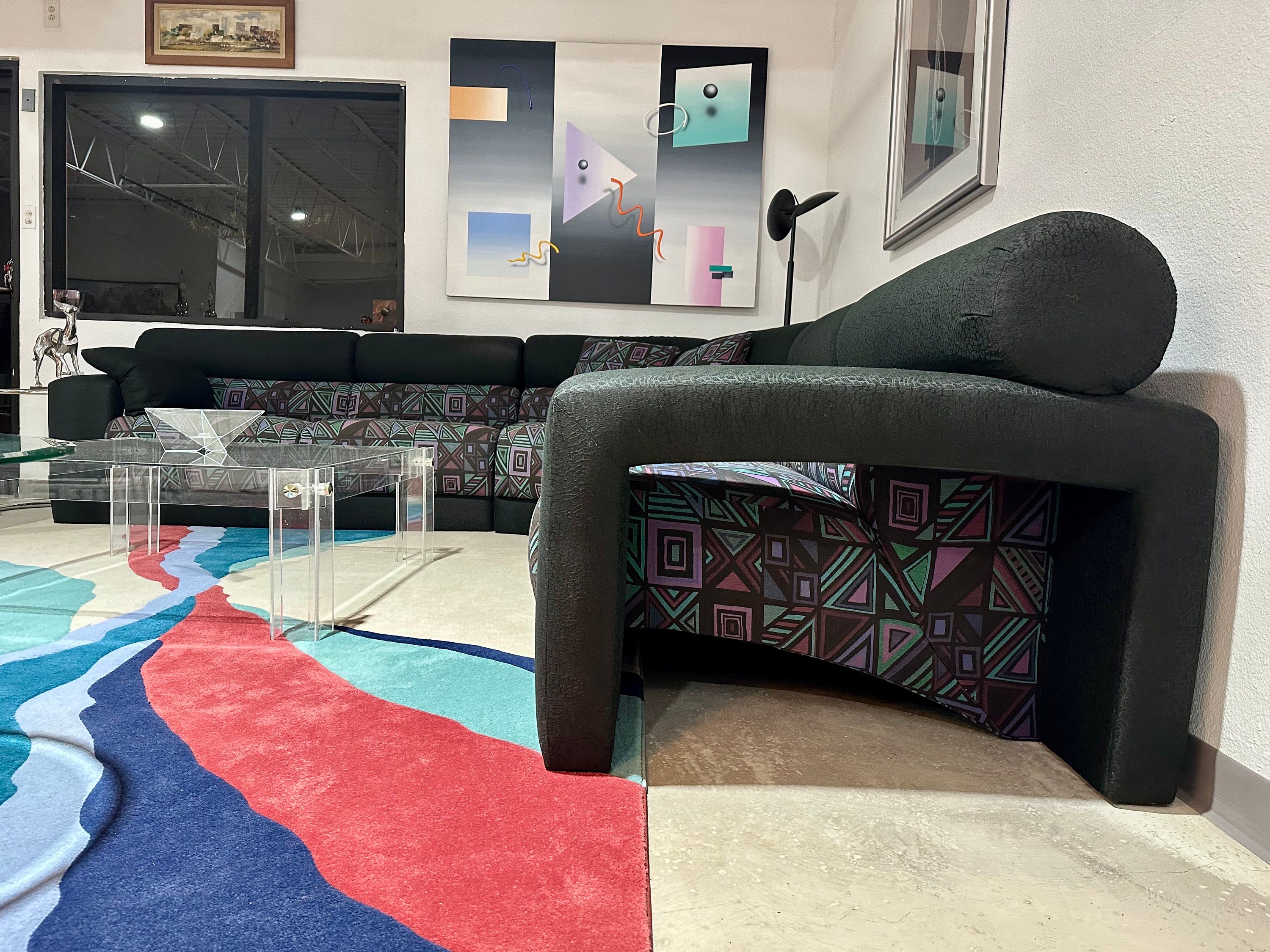 90s Post Modern Memphis Weiman 3 Pc Sectional Sofa Shipping Not Free ...