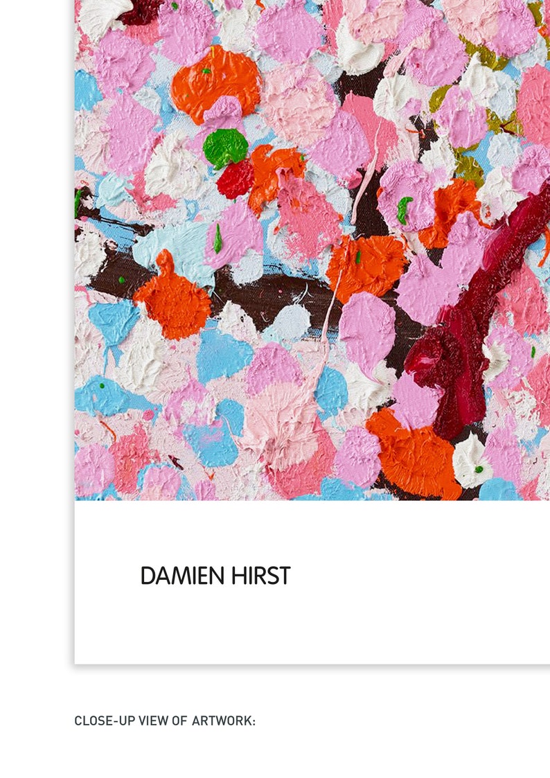 Jackson Pollock Style Art Print. Damien Hirst, Cherry Blossom Tree. A4 ...