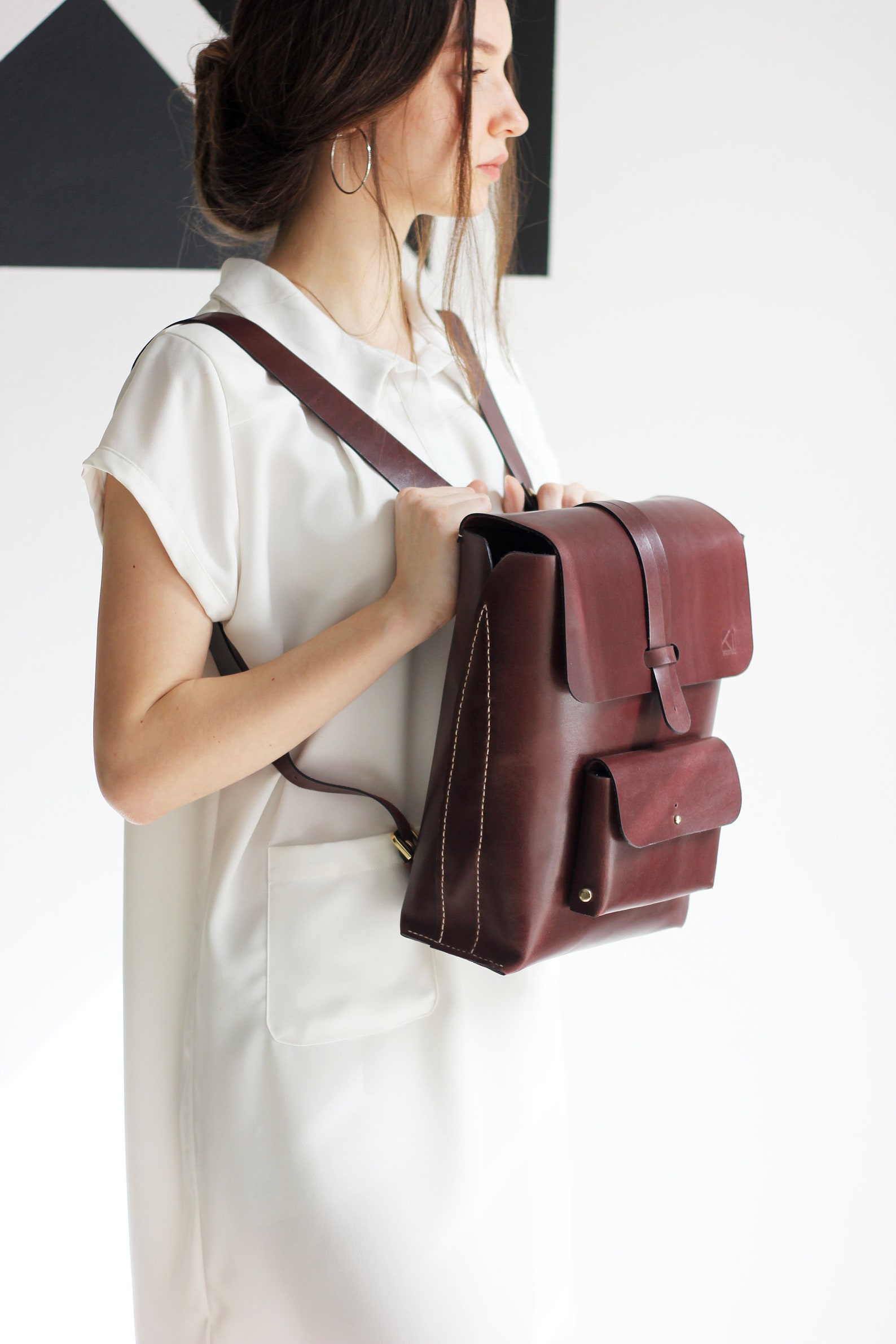 Genuine Leather Backpack for Women With Spacial Strap Detail Leather ...