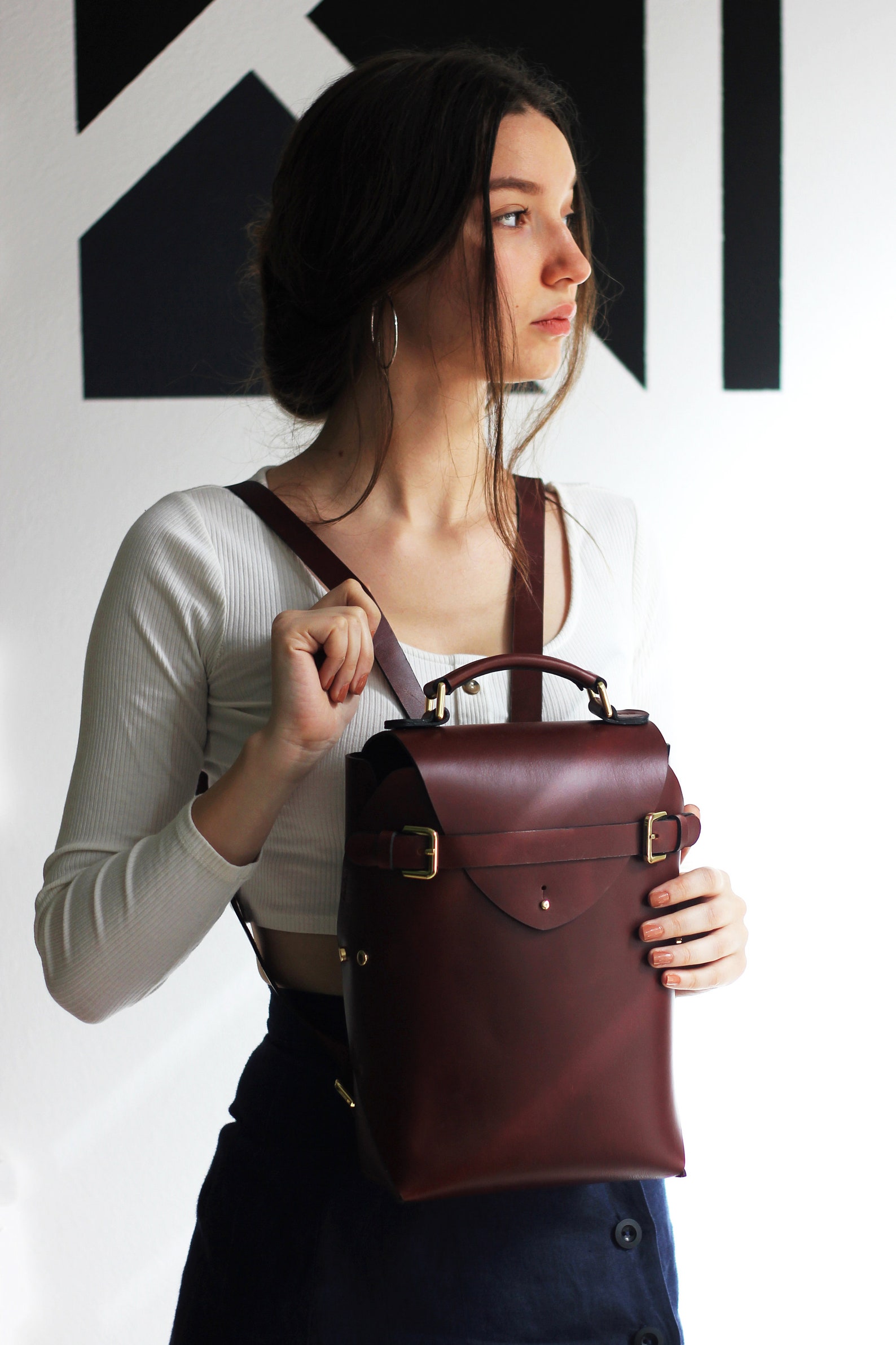 Genuine Leather Backpack Handmade Leather Bag Leather - Etsy