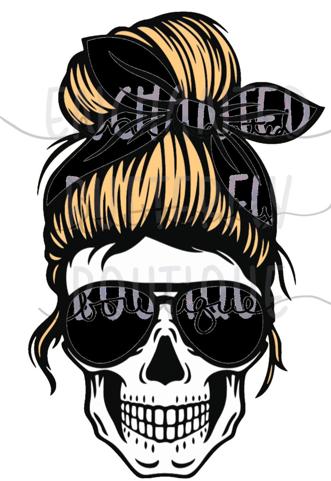 Messy Bun Skeleton Skull Pop Behind Template Strawberry Blonde Hair - Etsy