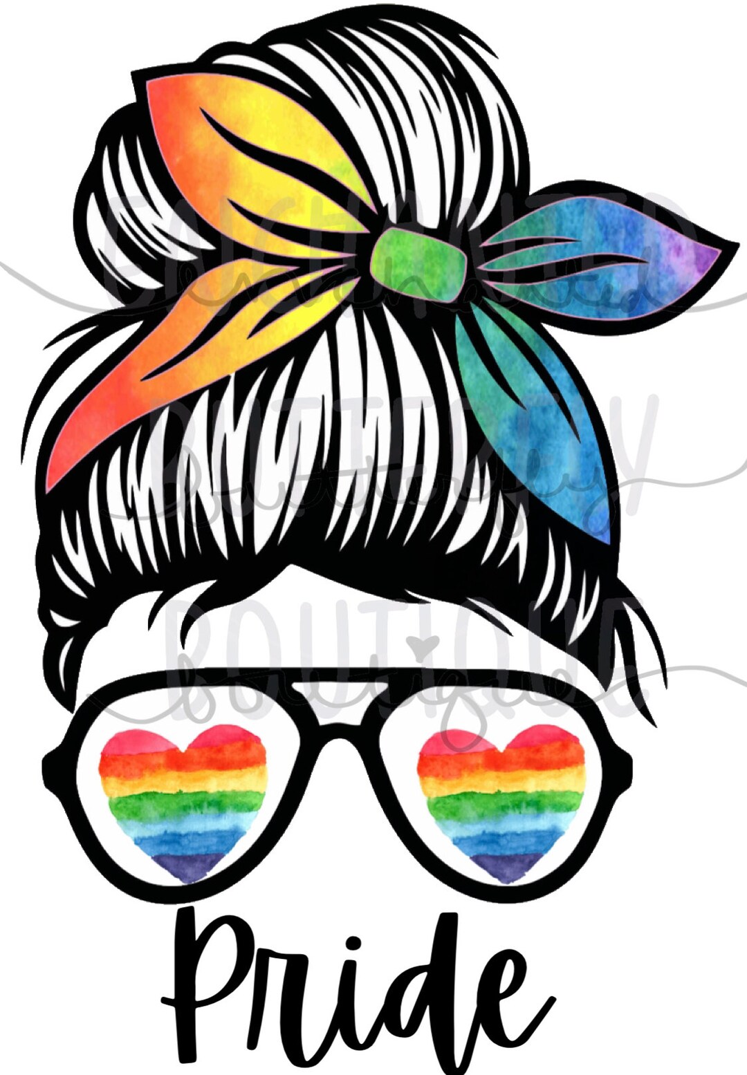 Gay Pride Rainbow Messy Bun Image for Submimation Png - Etsy