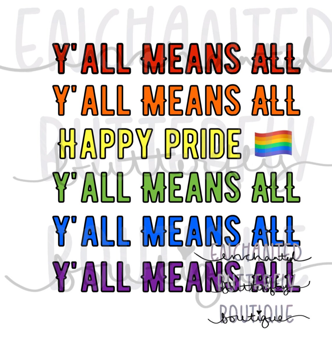 Yall Means All Gay Pride Png Image For Sublimation Etsy