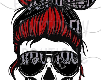 Messy Bun Skeleton Skull Pop Behind Template Strawberry Blonde | Etsy