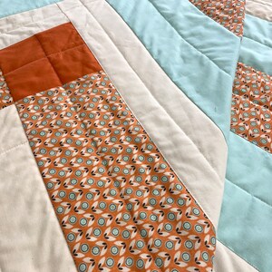 Modern Graphic Quilt | Retro Plaid Quilt | Minimalist Throw | Handmade ...