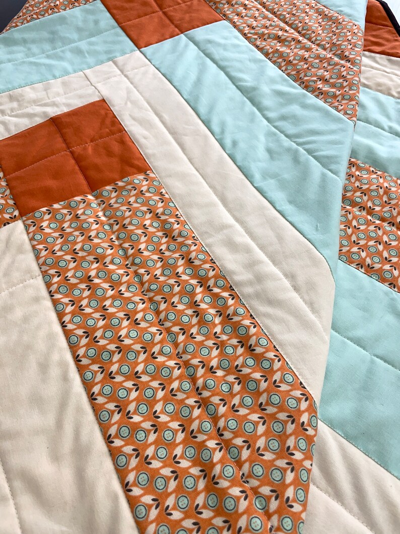 Modern Graphic Quilt Retro Plaid Quilt Minimalist Throw Handmade ...