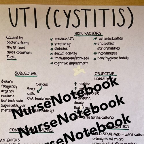 Urinary Tract Infection Quick Clinical Guide PDF Download for - Etsy