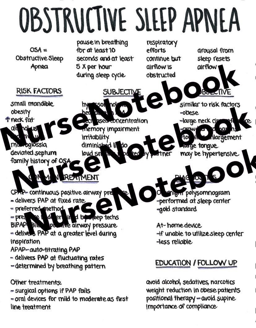 Obstructive Sleep Apnea Quick Clinical Guide PDF Download for Nursing ...