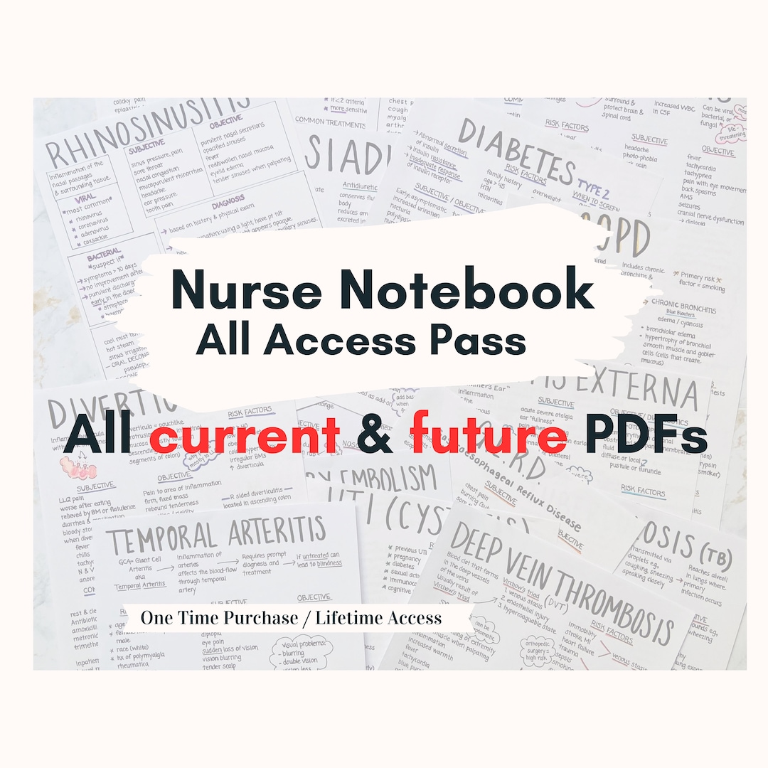 Nurse Notebook All Access Pass. Entire Store Includes All Current and ...