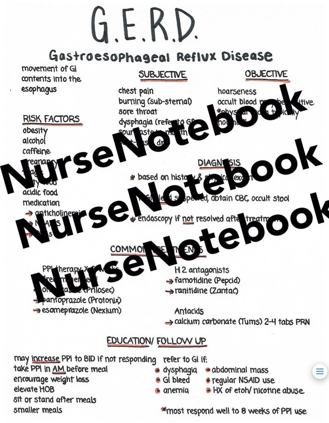 GERD Quick Clinical Guide PDF Download for Nursing Students, NP ...