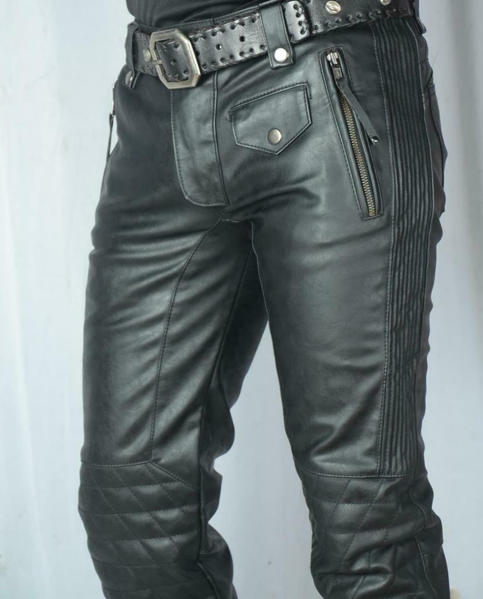 Leather Jeans Leder Pant With Side Stretch Panel Nice Knee Detail and ...
