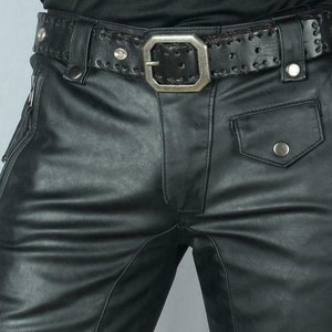 Leather Jeans Leder Pant With Side Stretch Panel Nice Knee Detail and ...