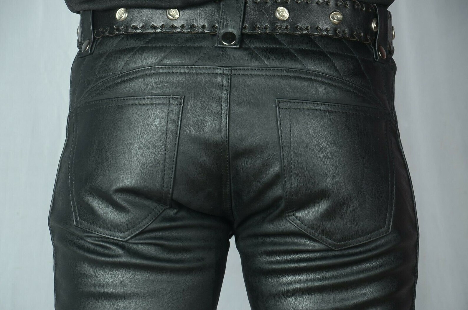 Leather Jeans Leder Pant With Side Stretch Panel Nice Knee Detail and ...
