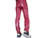 Dark RED, Cherry Color Leather Skinny Skintight Leather Jeans, Pant ...